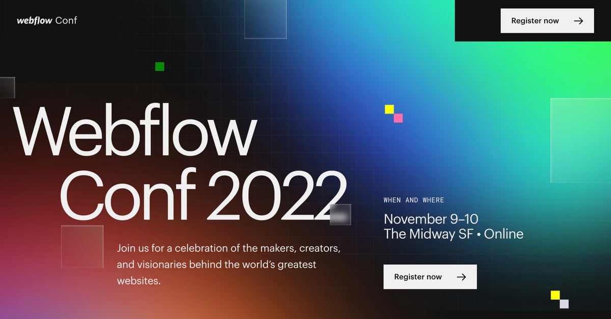 Webflow Conf 2022 - One Page Website Award