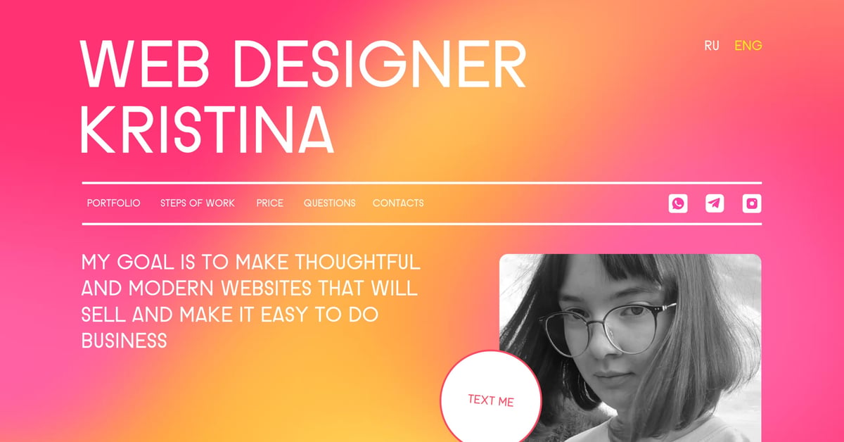 Kristina Kovzik — One Page Website Award