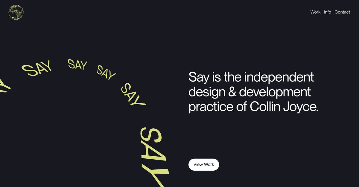 SAY Studio — One Page Website Award