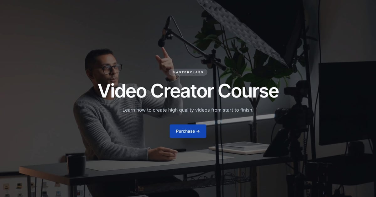 Video Creator Course — One Page Website Award