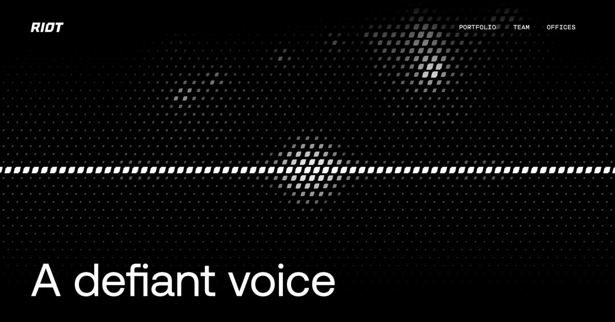 Riot Ventures — One Page Website Award