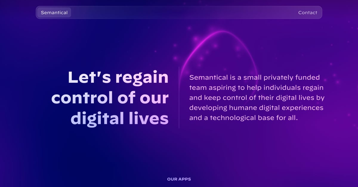 Semantical — One Page Website Award