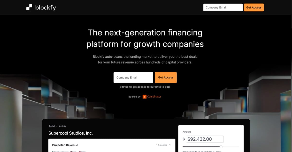 Blockfy — One Page Website Award