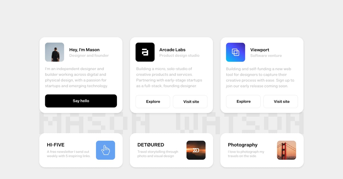 Mason Watson — One Page Website Award