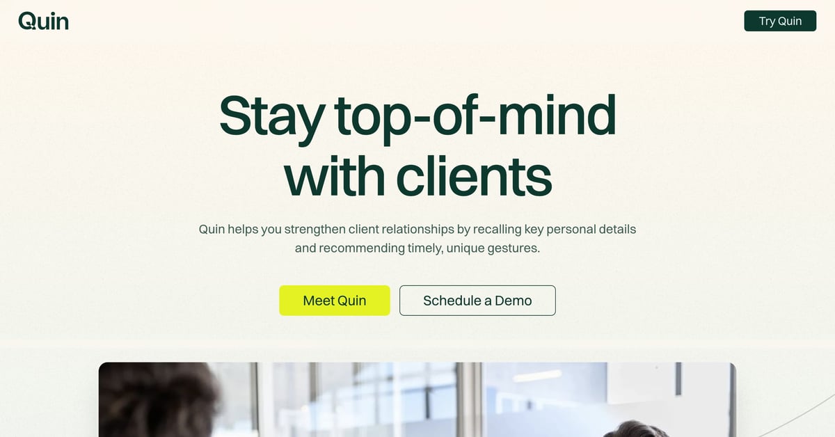 Quin — One Page Website Award