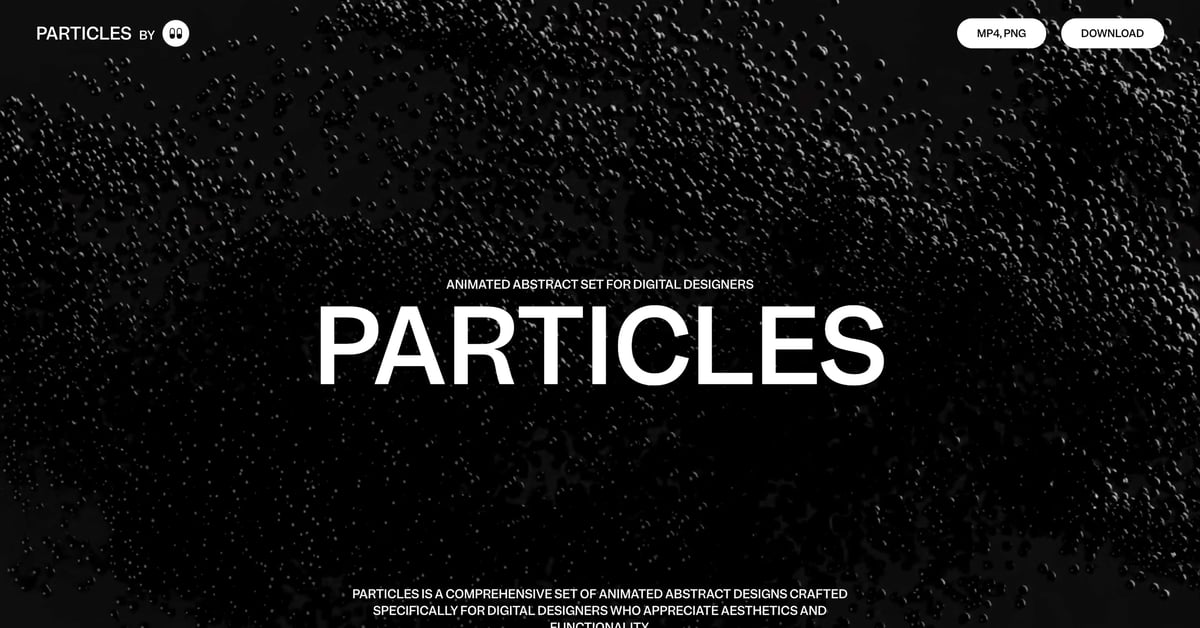 Particles 3D Animation Set - One Page Website Award