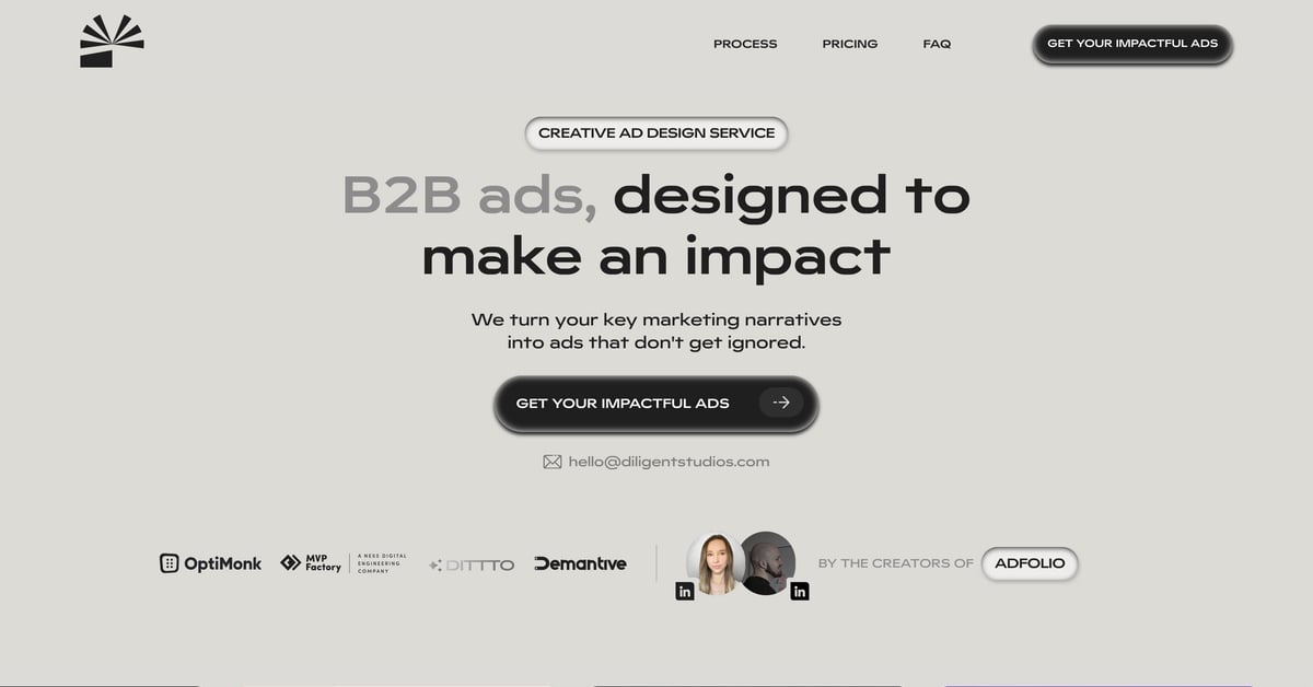 Diligent Studios - One Page Website Award