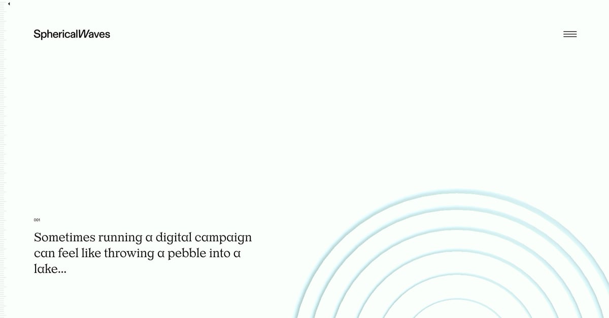 Spherical Waves — One Page Website Award
