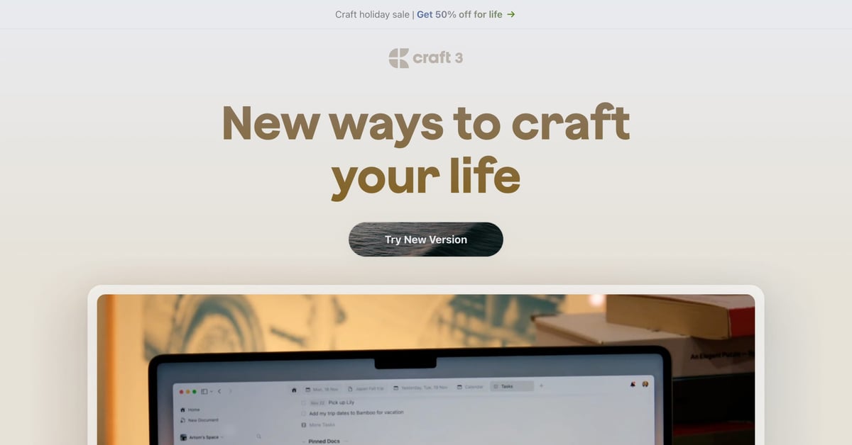 Craft 3 — One Page Website Award