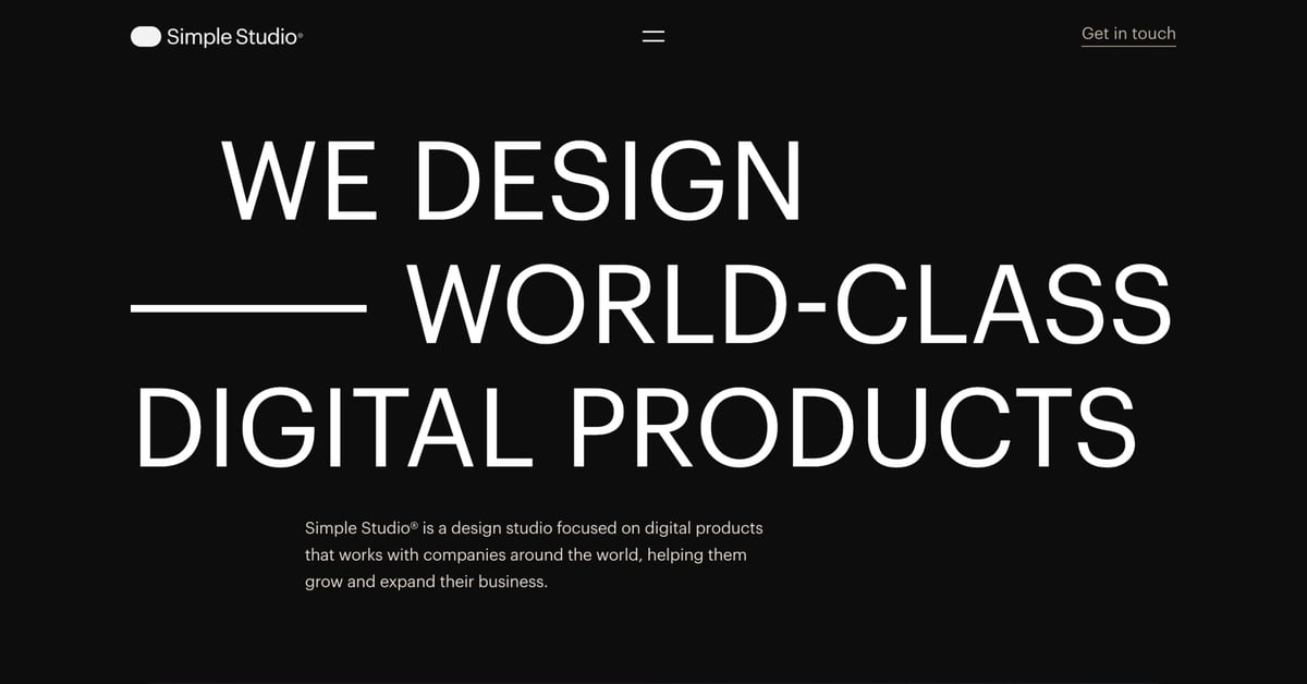 Simple Studio — One Page Website Award