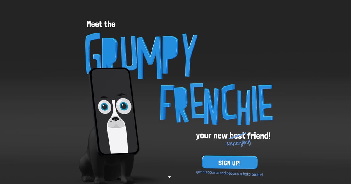 Grumpy Frenchie - One Page Website Award