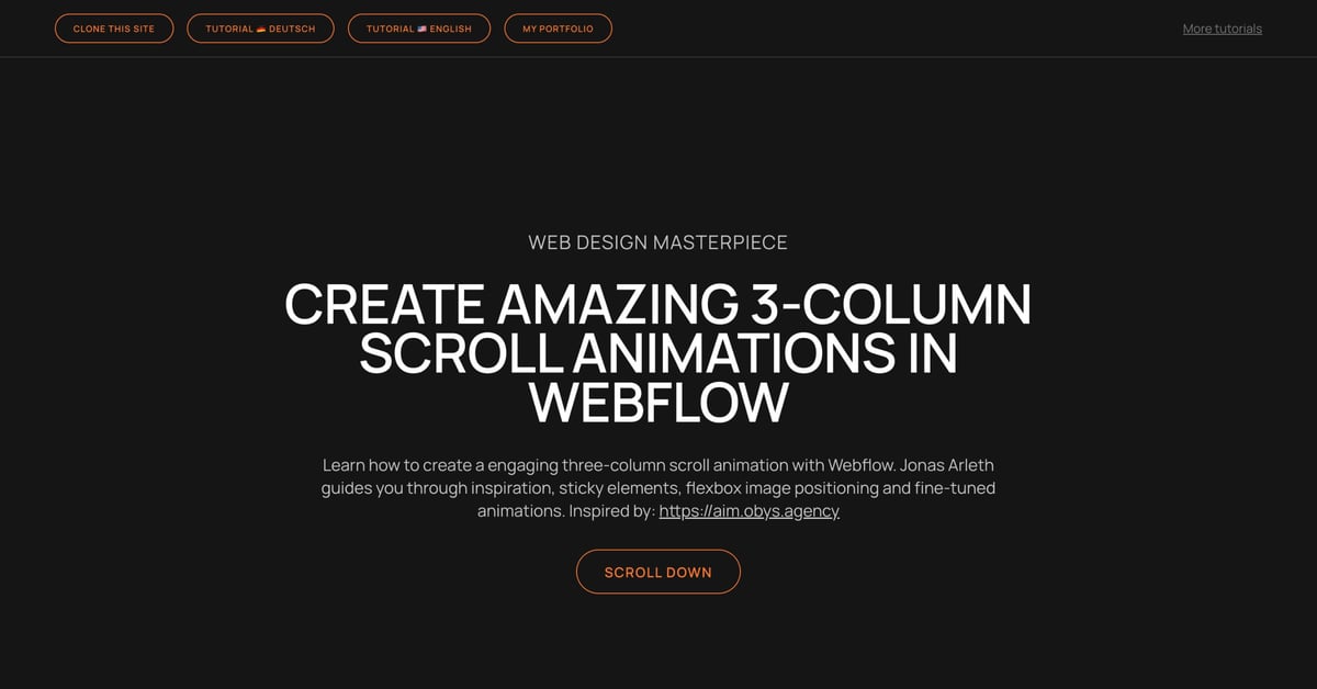 3 Column Image Scroll - Free Webflow Template Review and Demo