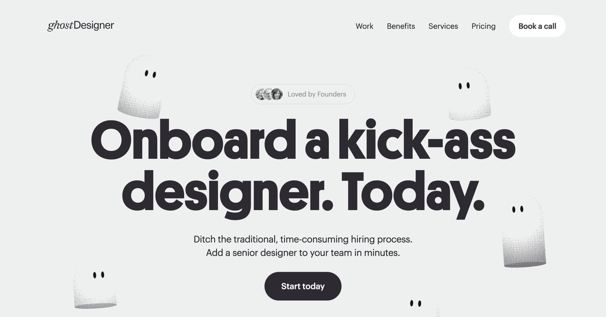 Ghost Designer — One Page Website Award