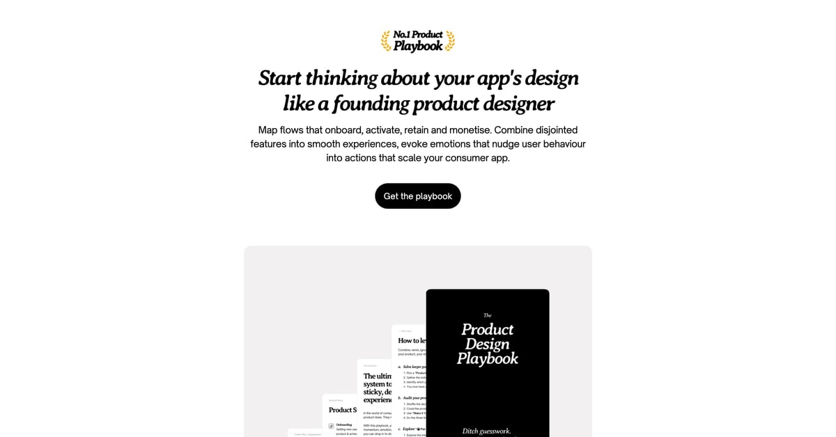 Product Design Playbook - One Page Website Award