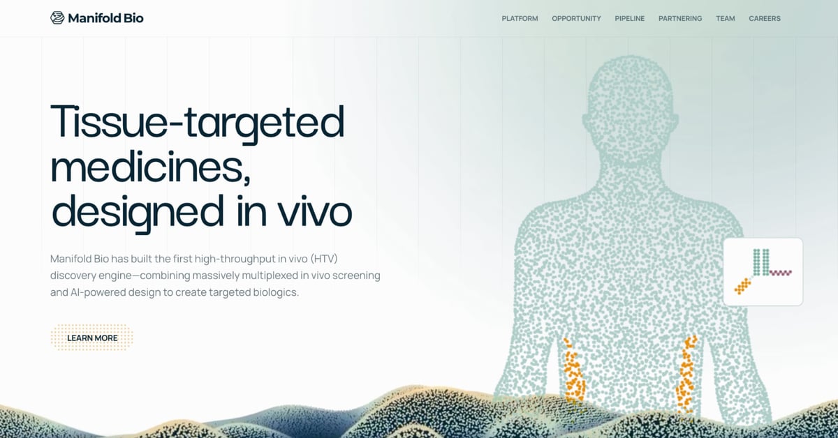 Manifold Bio - One Page Website Award