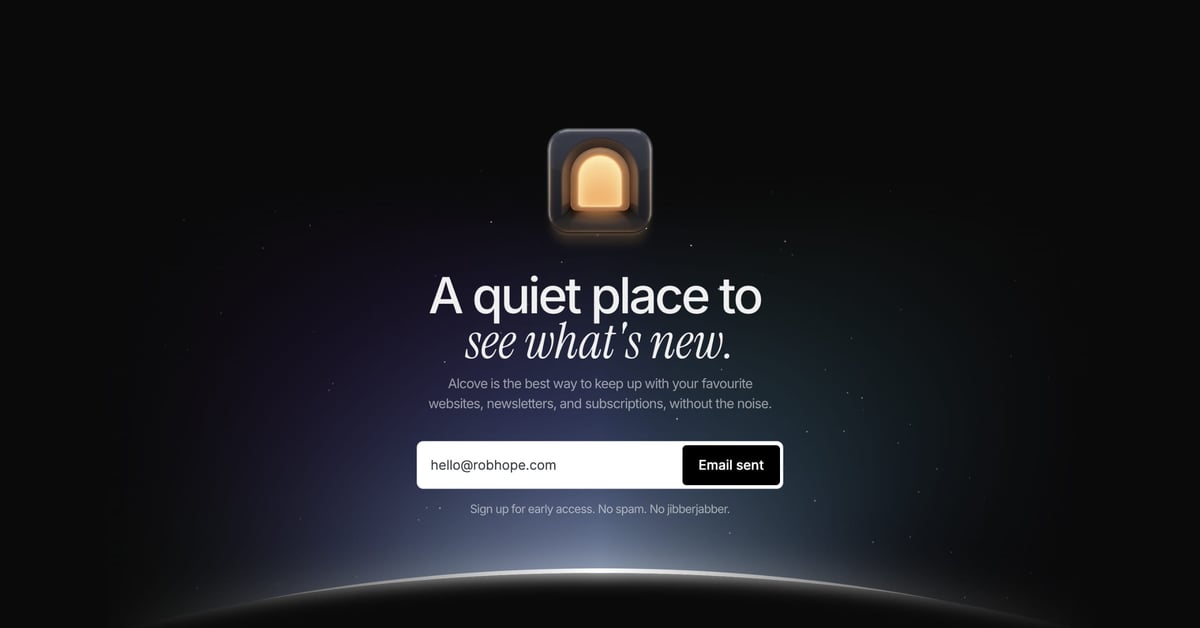 Alcove - One Page Website Award