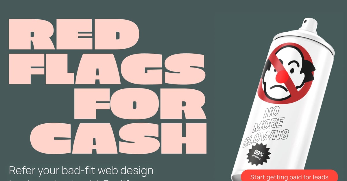 Red Flags for Cash — One Page Website Award