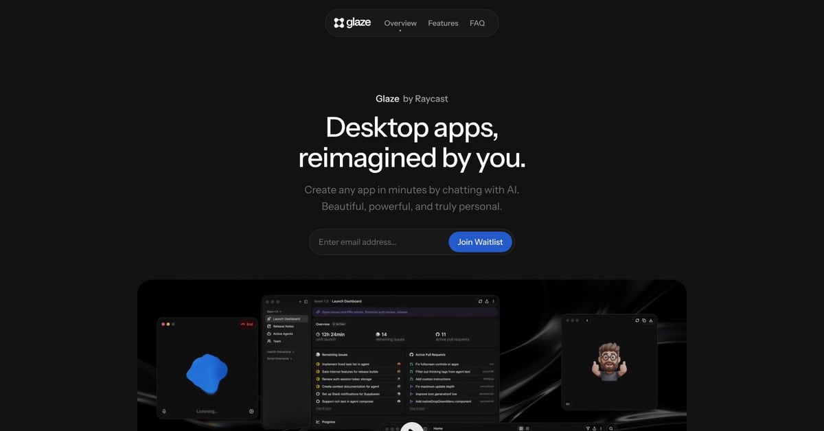 Glaze — One Page Website Award