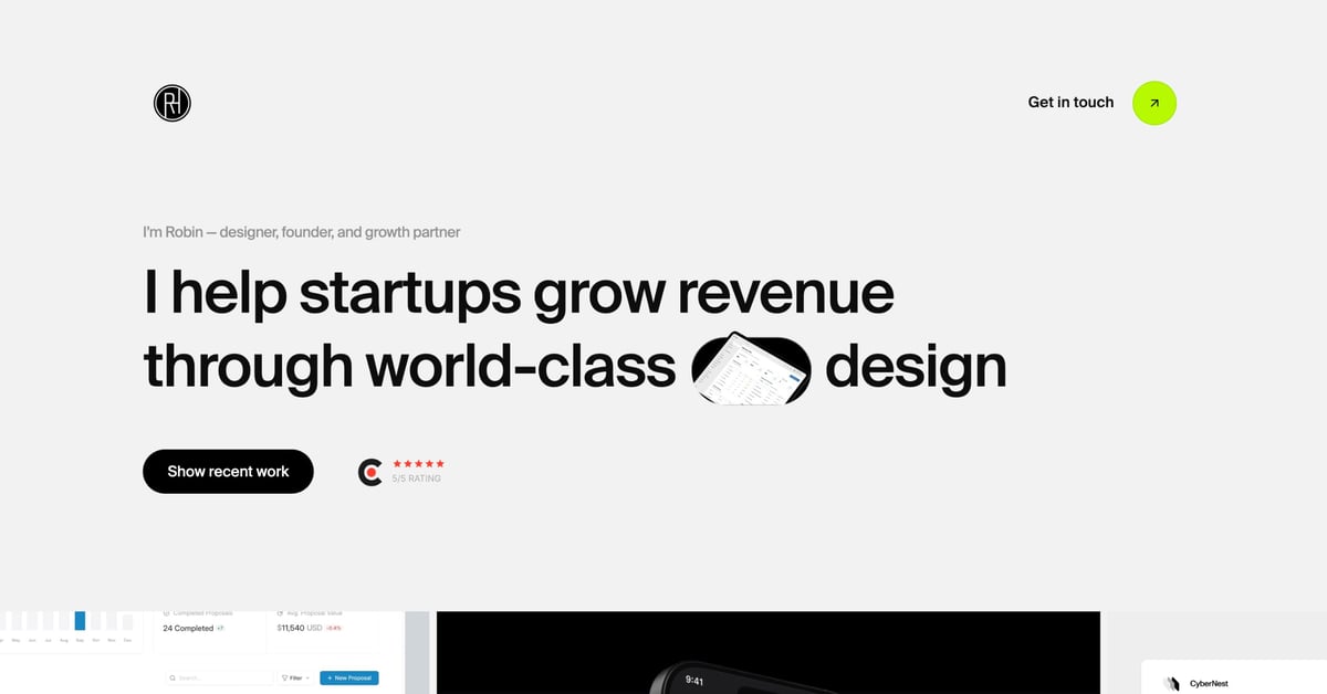Robin — One Page Website Award