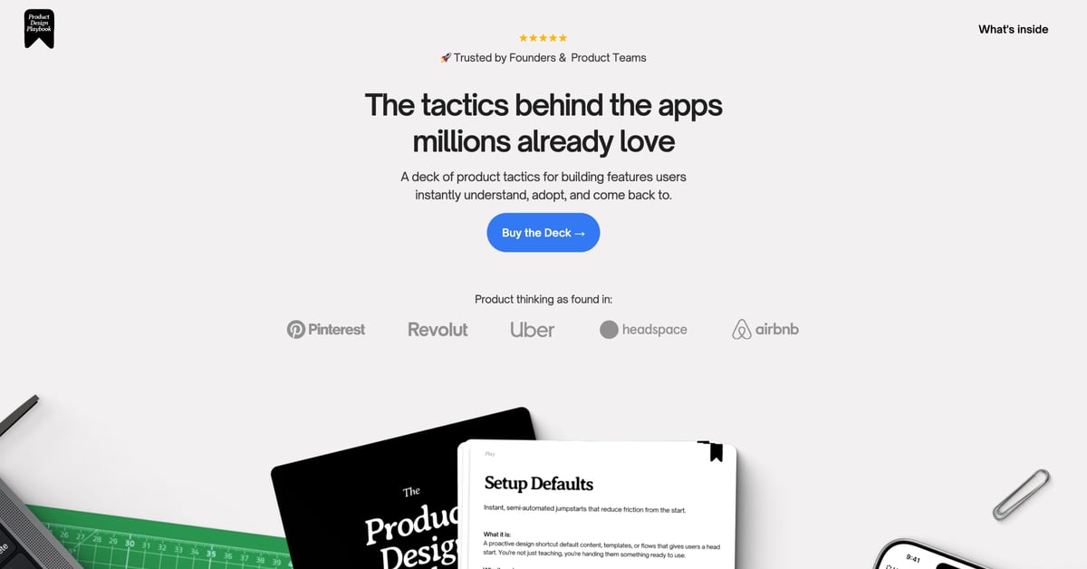 Product Design Playbook – Deck — One Page Website Award