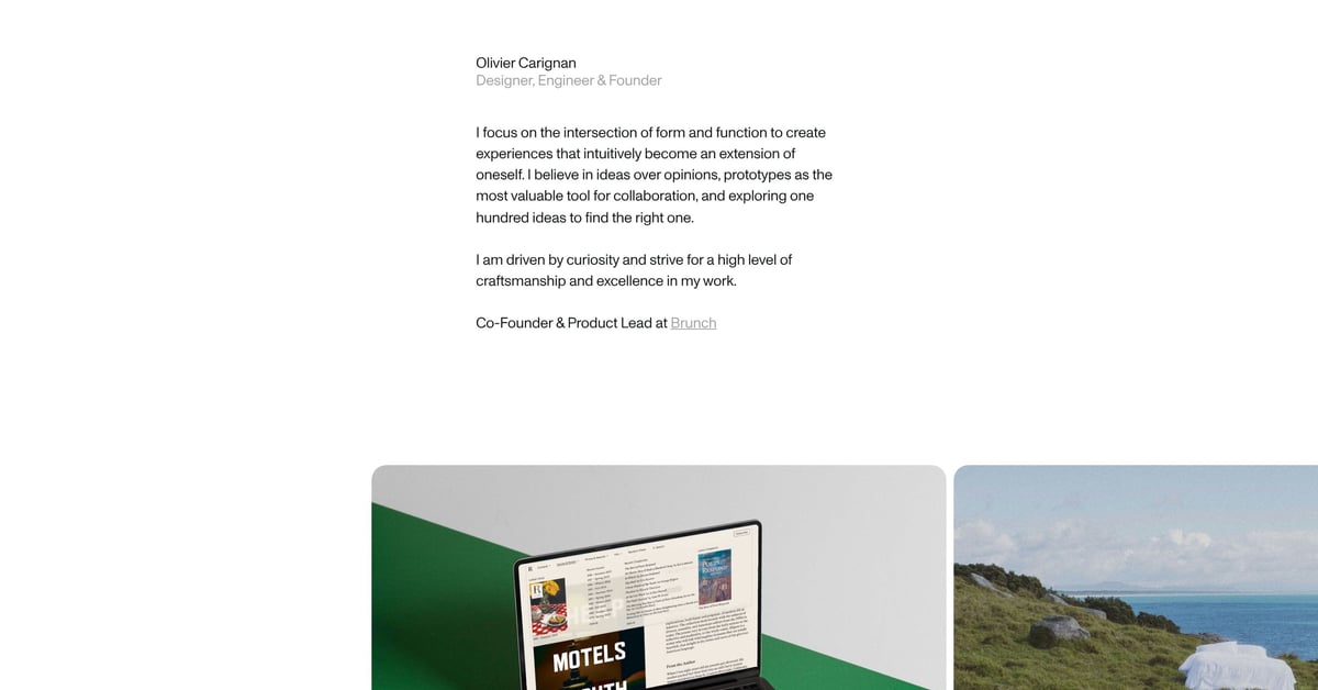 Olivier Carignan — One Page Website Award