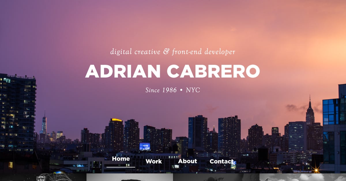 Adrian Cabrero - One Page Website Award