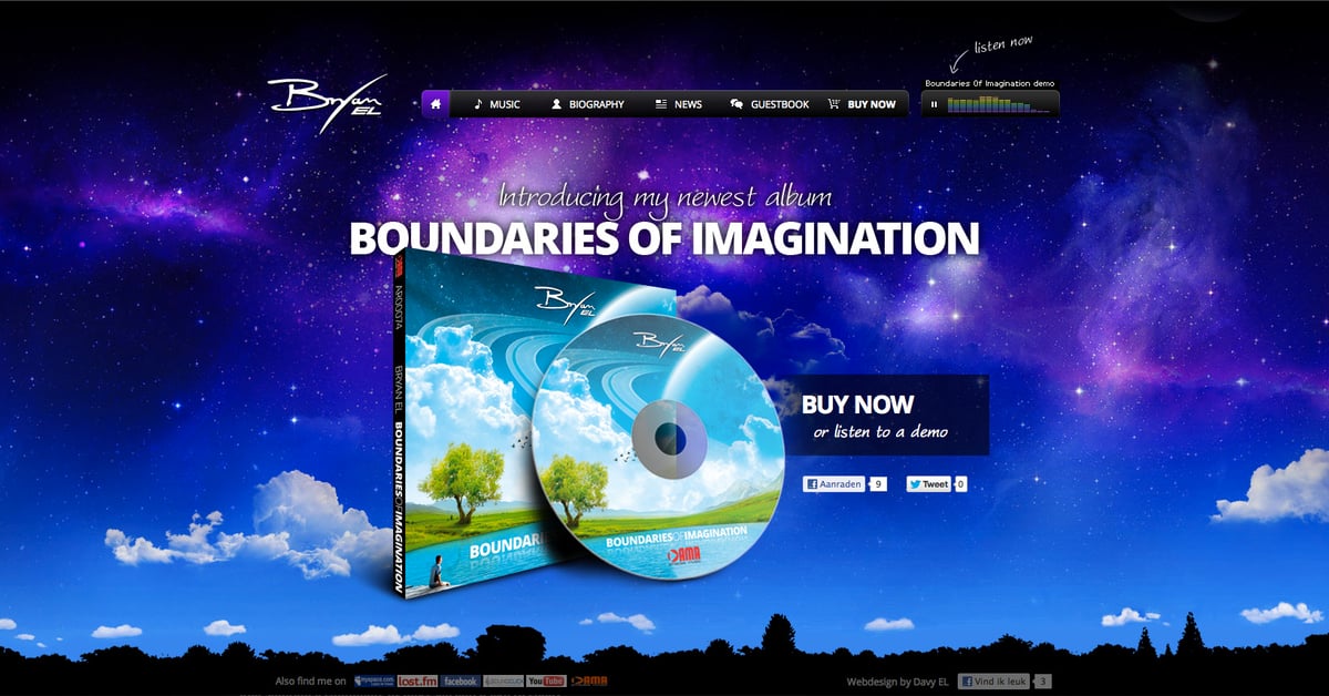 Bryan EL music - One Page Website Award