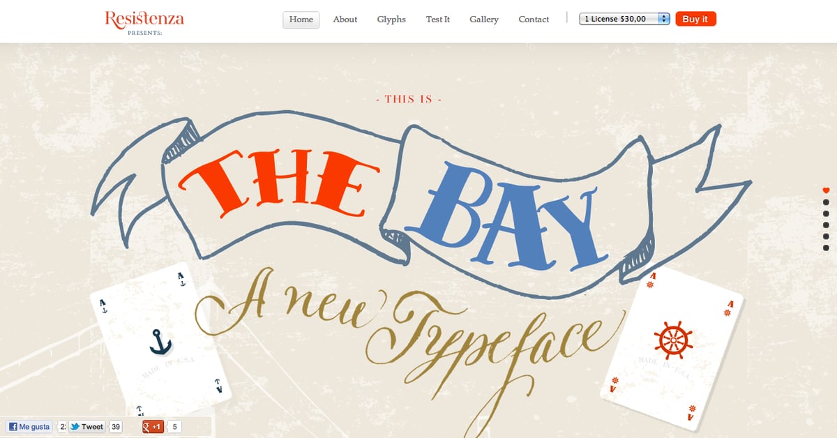 The Bay Font — One Page Website Award