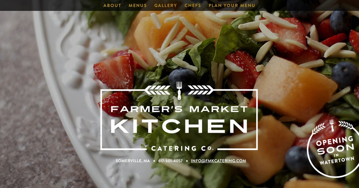 Farmer’s Market Kitchen Catering Co. — One Page Website Award