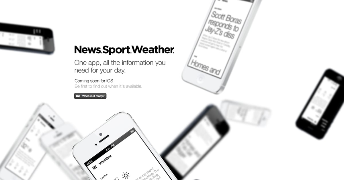 News.Sport.Weather. — One Page Website Award
