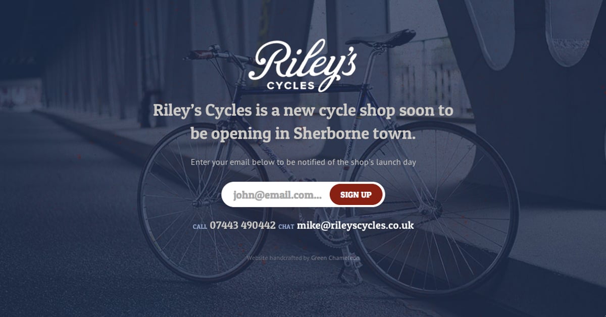 Riley’s Cycles — One Page Website Award