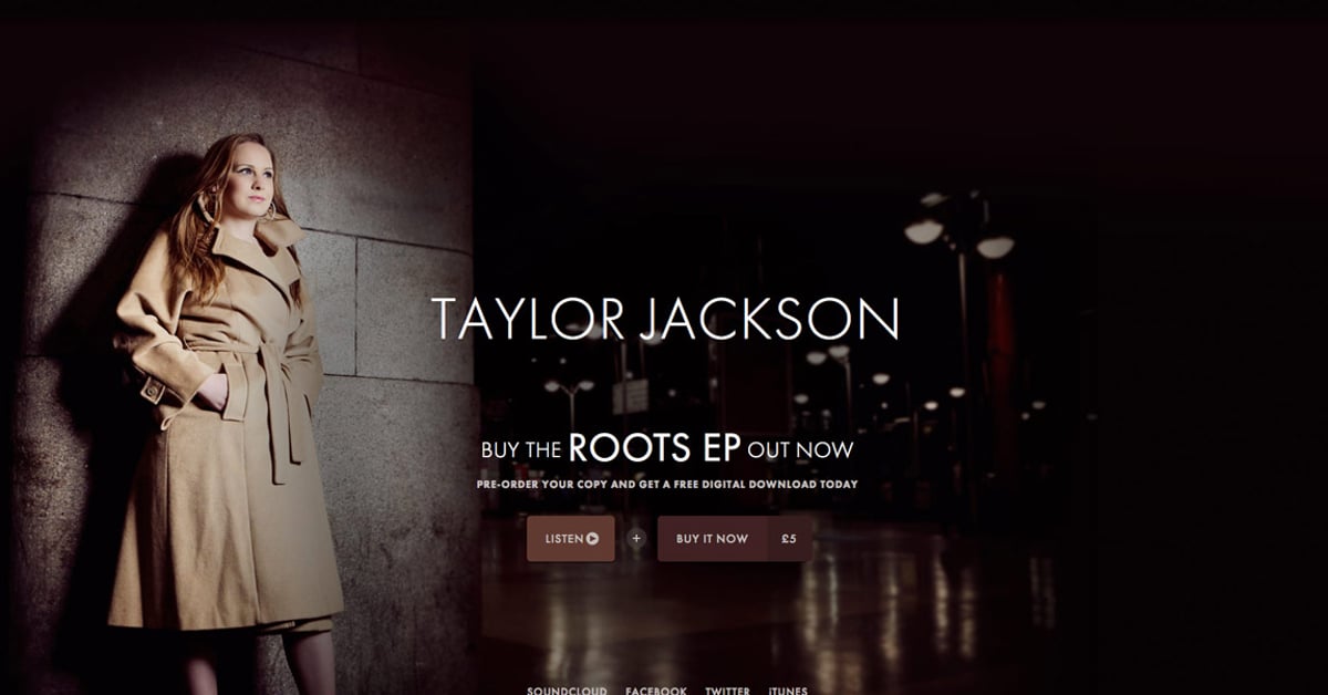Taylor Jackson — One Page Website Award
