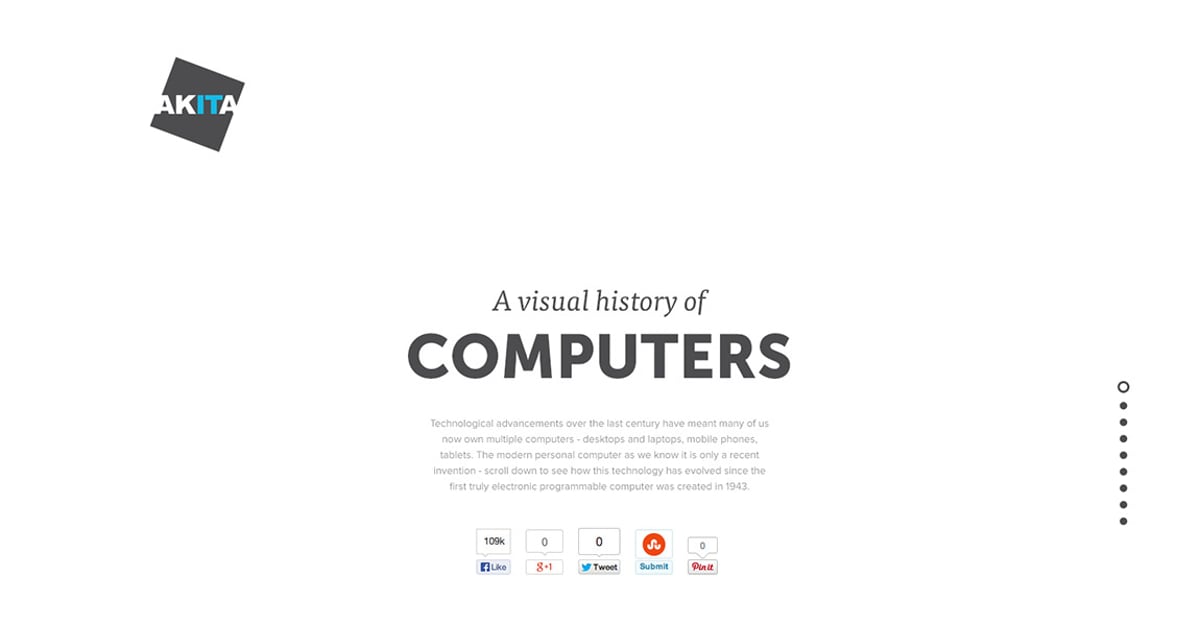 A visual history of computers — One Page Website Award