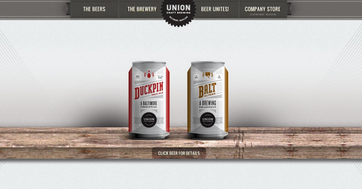 Union Craft Brewing — One Page Website Award