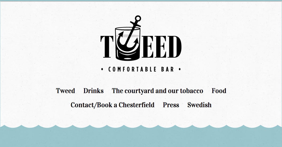 Tweed Bar — One Page Website Award