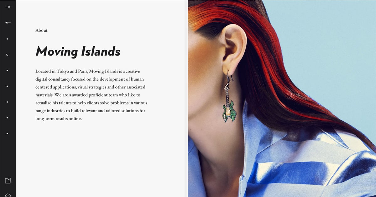 Moving Islands — One Page Website Award