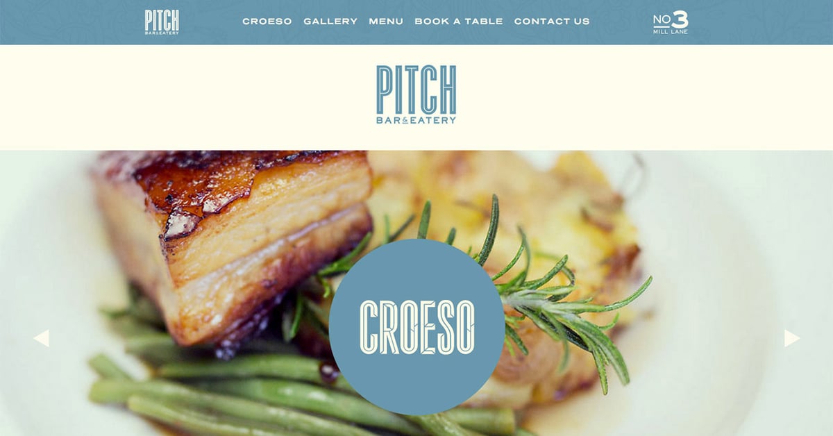 Pitch Bar & Eatery — One Page Website Award